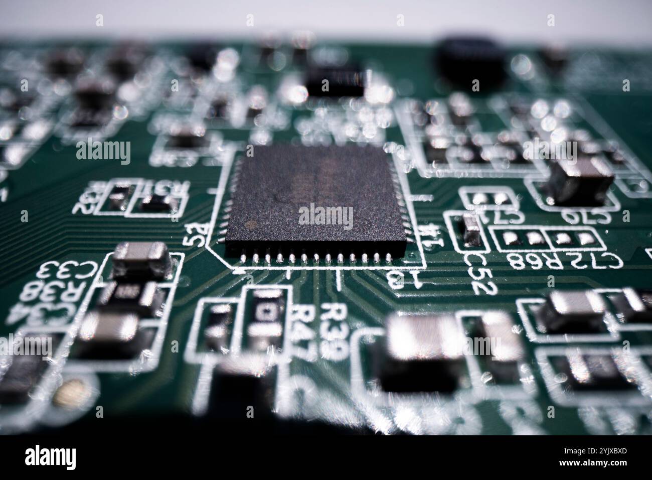 Motherboard With Electrons Circuit Board With Electrons Electronic