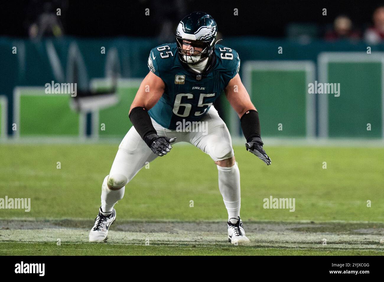 Philadelphia Eagles tackle Lane Johnson (65) in action during the NFL ...