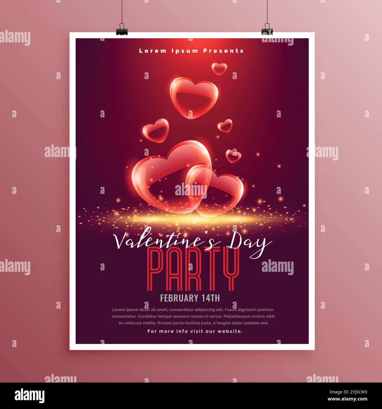 lovely valentines day bubble hearts flyer template Stock Vector Image ...
