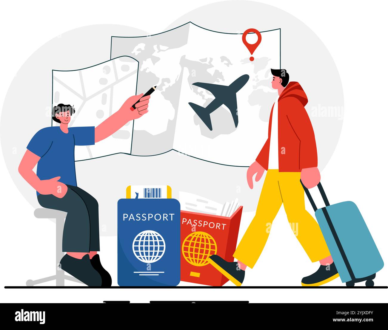 Guide talking to tourists Cut Out Stock Images & Pictures - Alamy