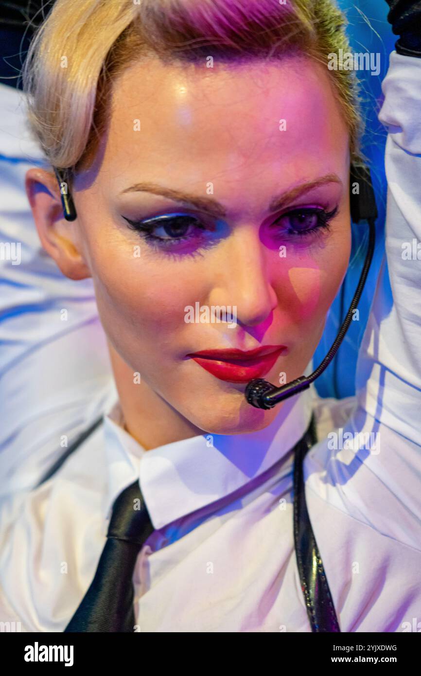 human representation made in wax of the head and face of singer Madonna ...