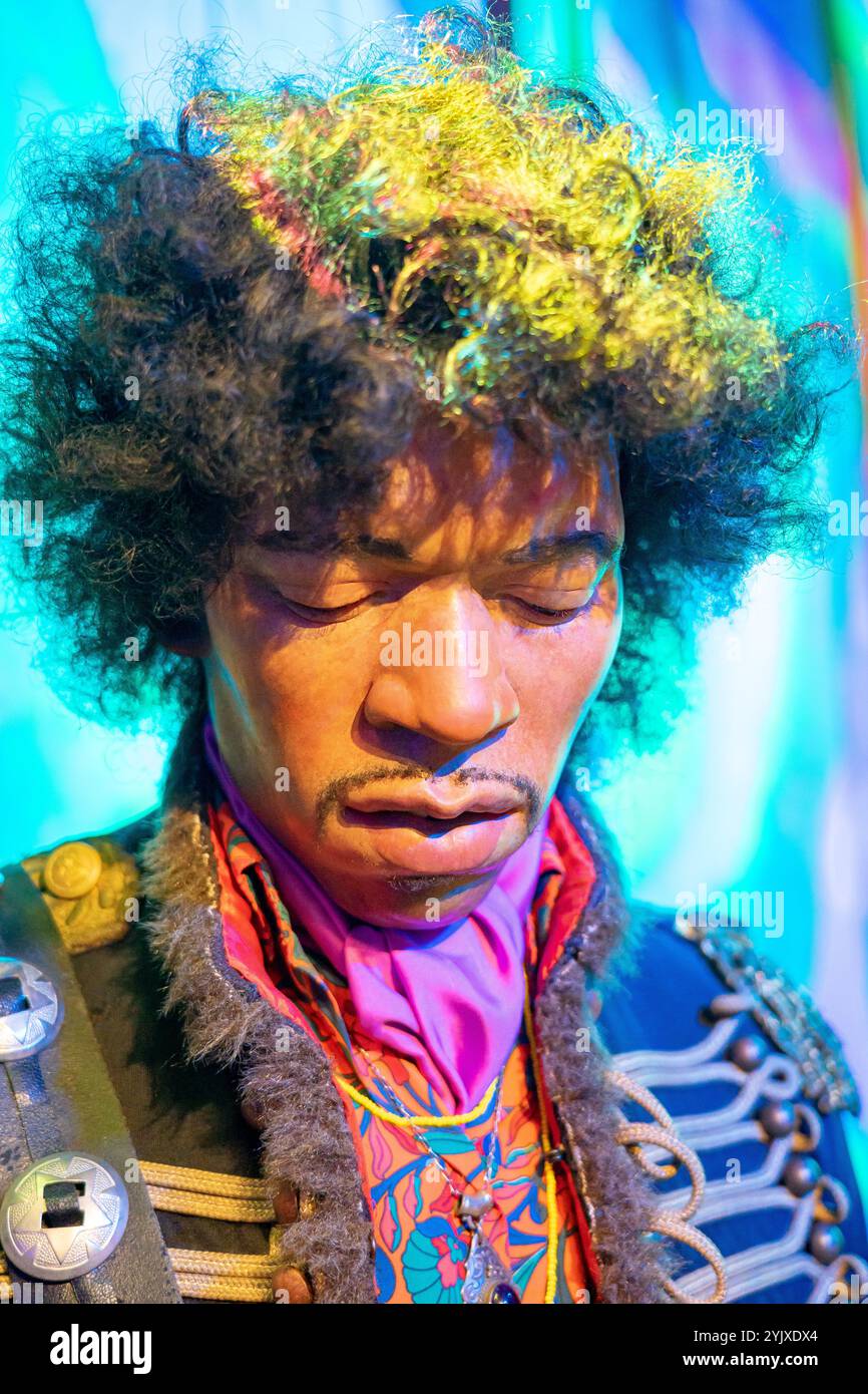 human representation made in wax of the head and face of singer and ...