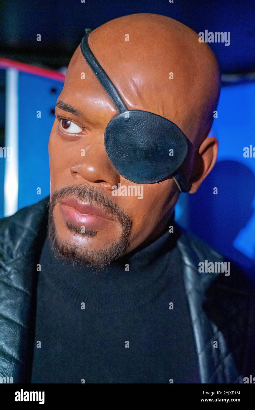 Actor Samuel L. Jackson, portrayed in wax in a frontal image Stock ...
