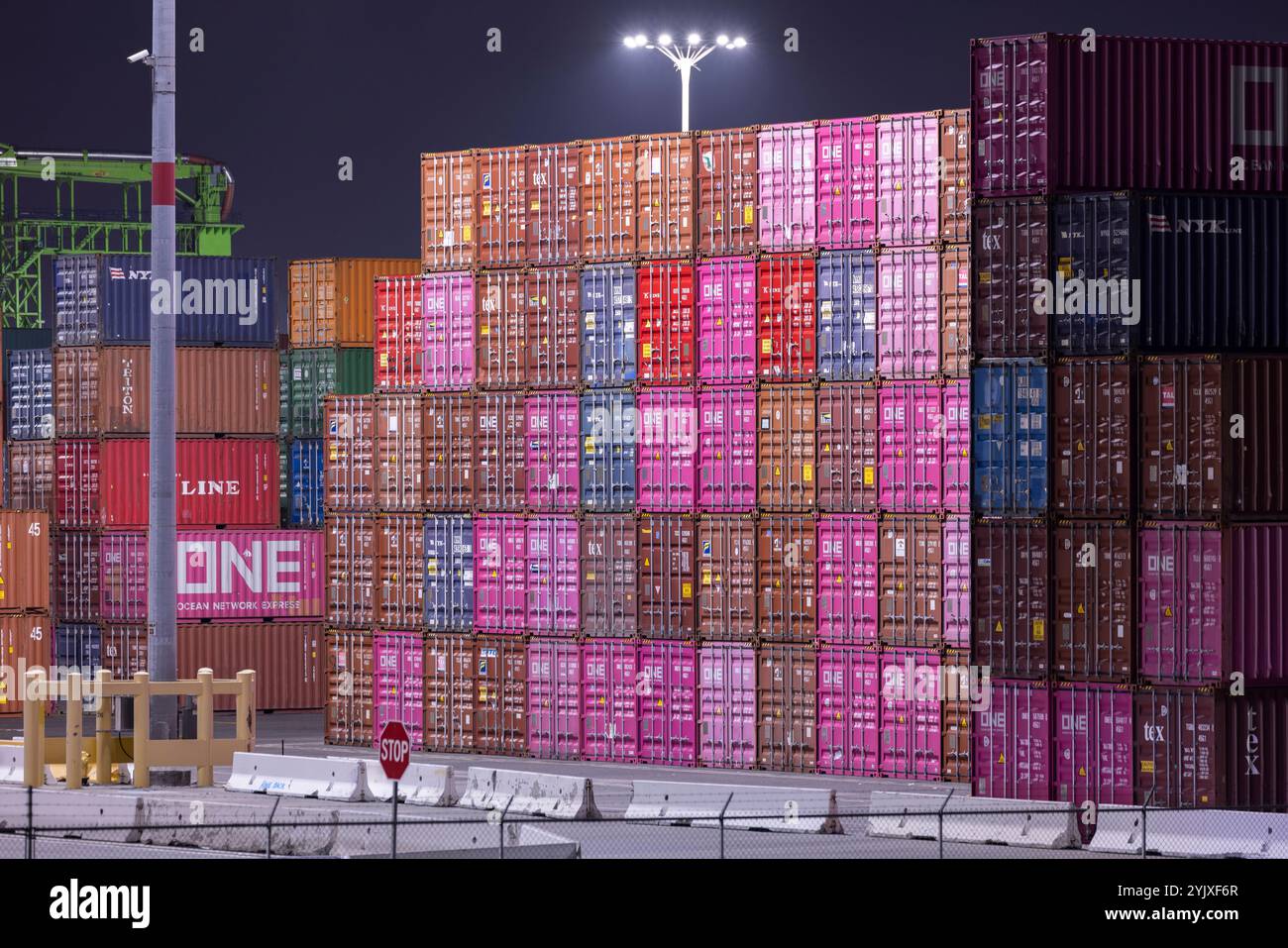 Wilmington, California, USA - July 16, 2021: Intermodal containers ...