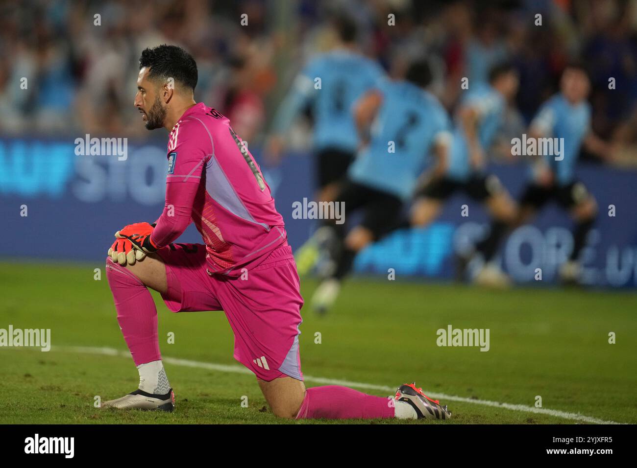 Colombia's goalkeeper Camilo Vargas reacts after losing a qualifying ...