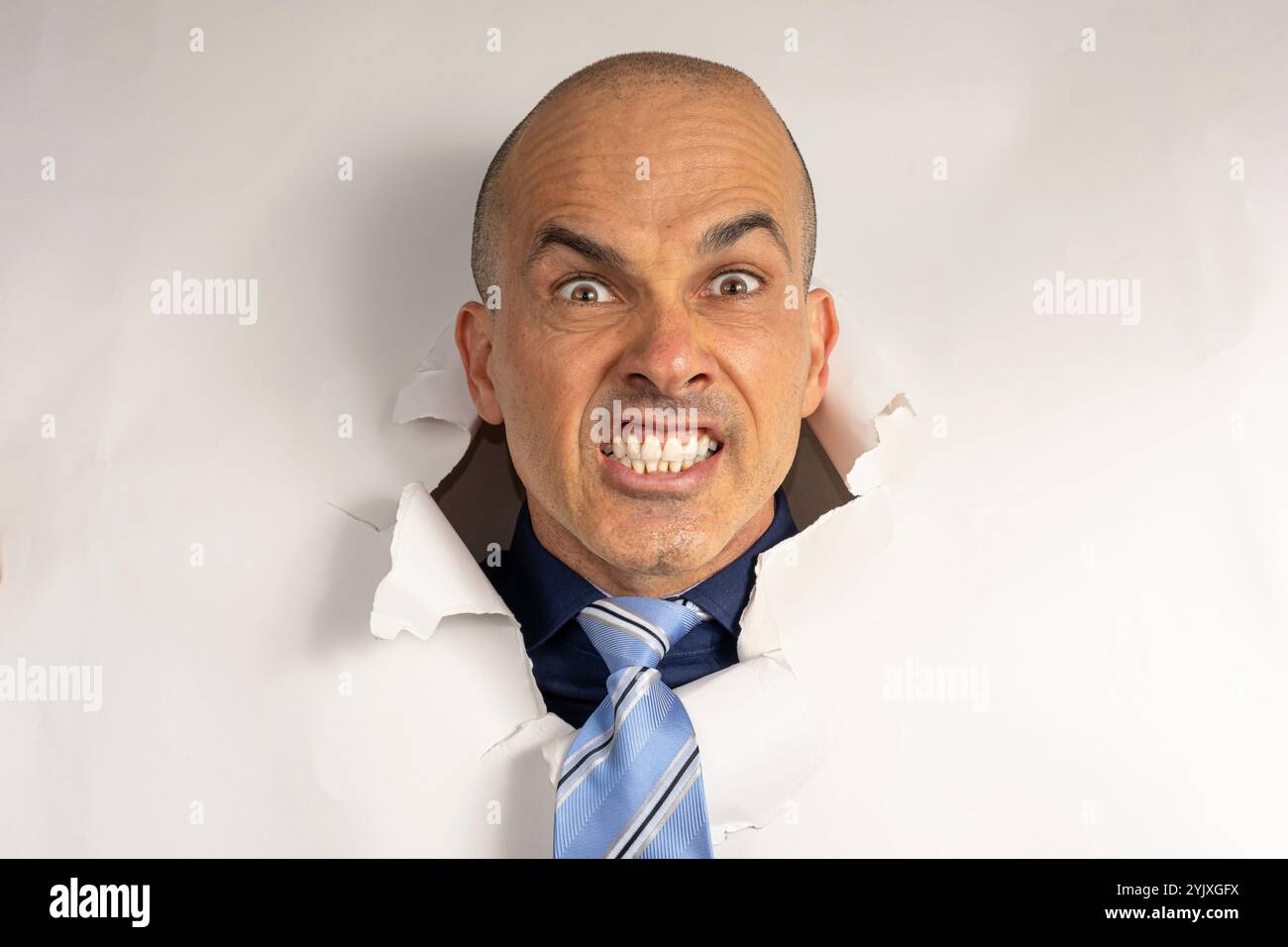 48 year old man in casual clothing and tie, only his head on a ...