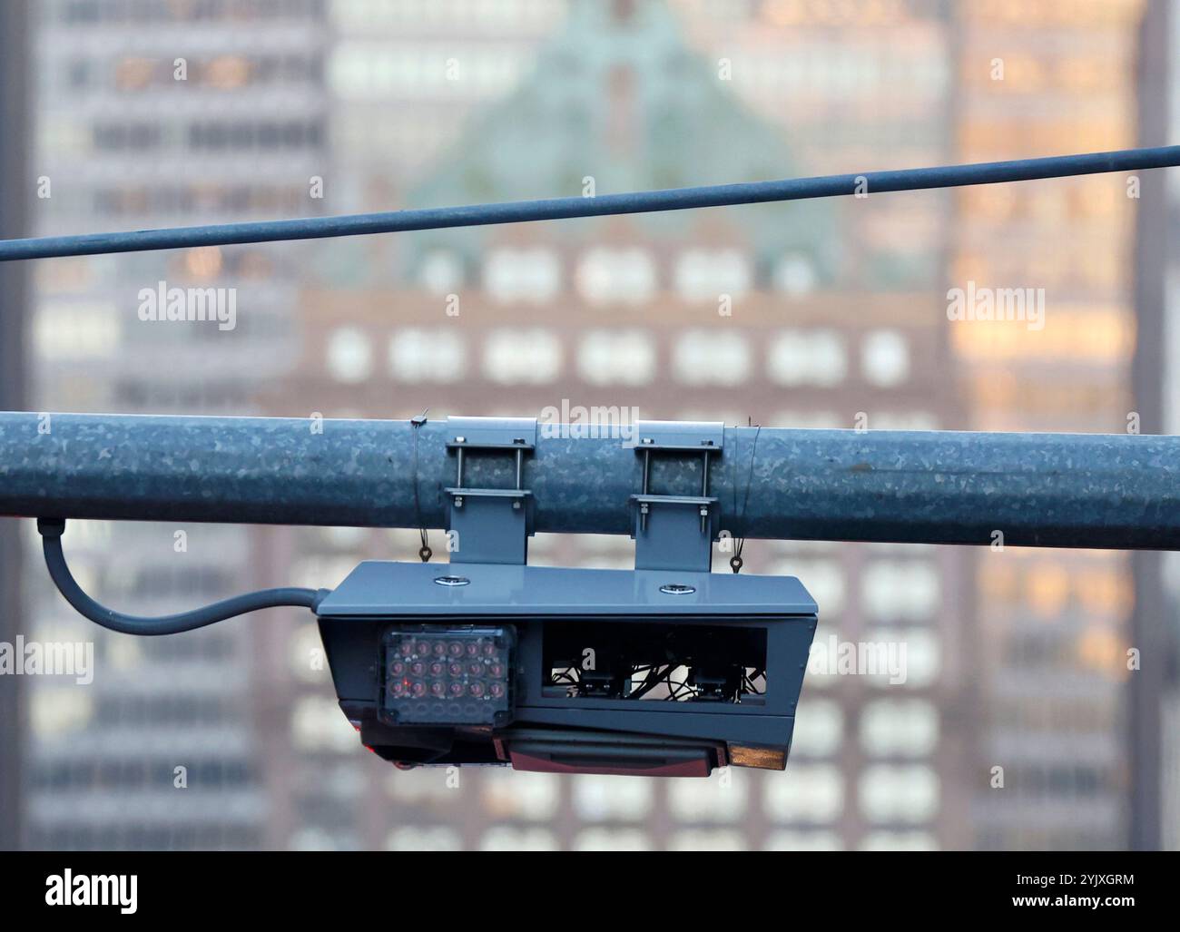 Congestion pricing cameras hang in midtown as cars, busses and other ...