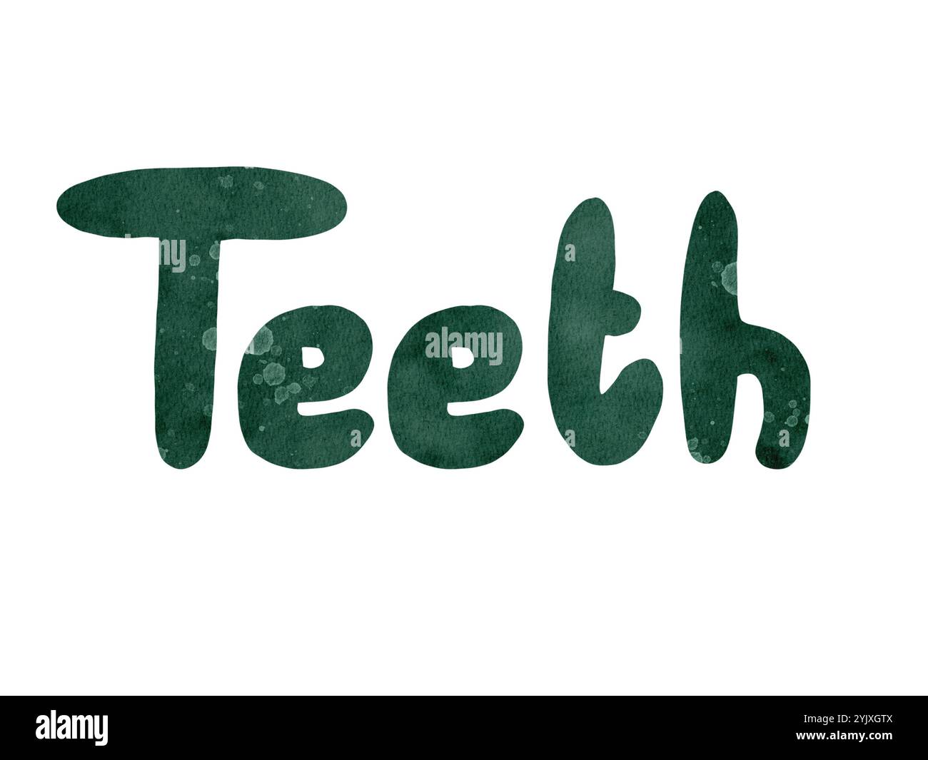 This stylish green illustration visually represents the word Teeth ...