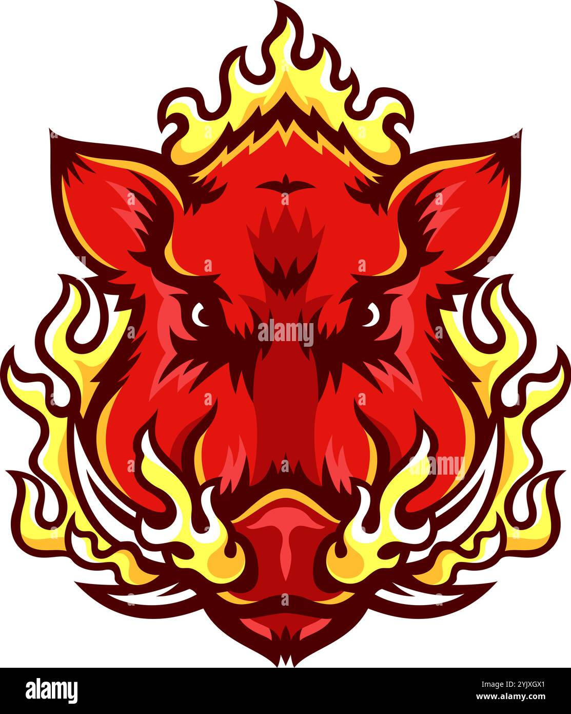 Wild Boar Razorback with Fire Breathing Stock Vector Image & Art - Alamy