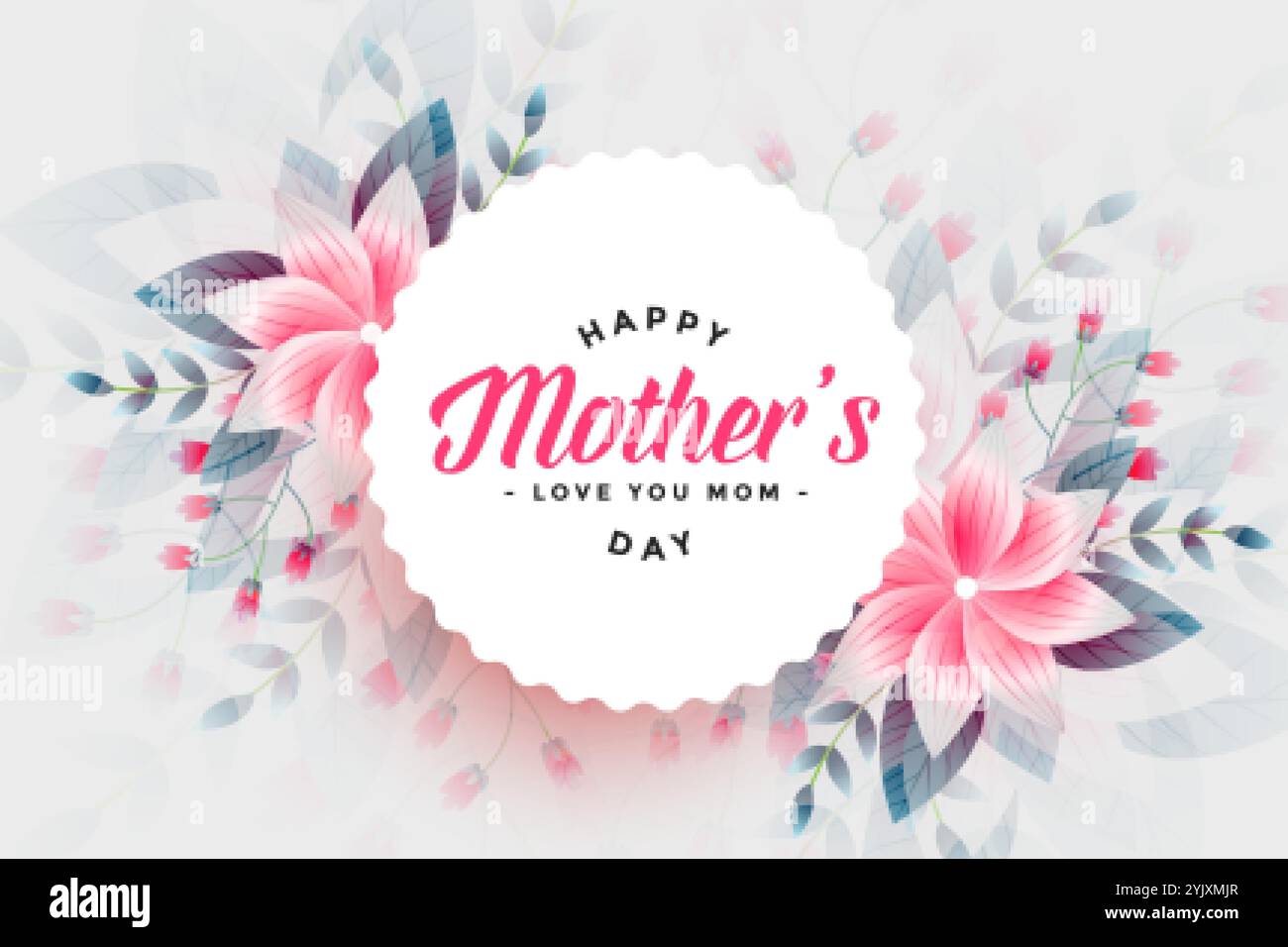 happy mothers day beautiful flower background design Stock Vector Image ...