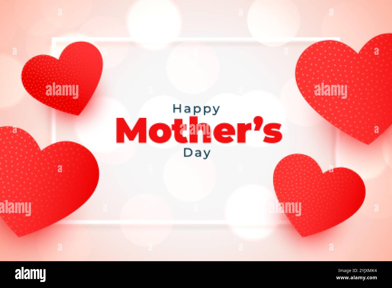 happy mothers day red hearts greeting background Stock Vector Image ...