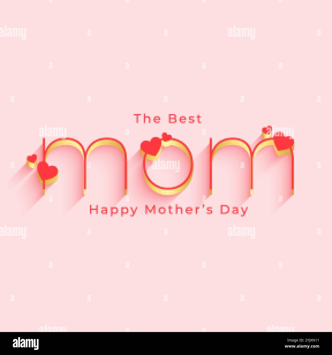 sweet happy mothers day elegant pink card design Stock Vector Image ...