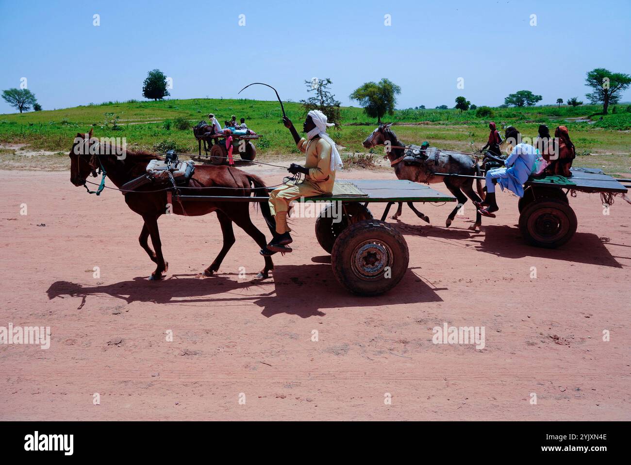 People cross into Chad from Sudan in Adre, Chad, Sunday, Oct. 6, 2024 ...