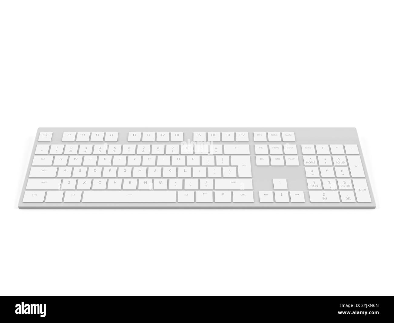 Computer keyboard on a white background. 3d illustration Stock Photo ...