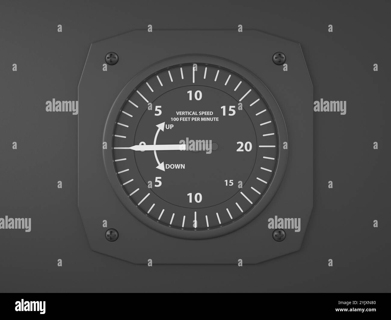 Flight instrument variometer on a black background. 3d illustration ...