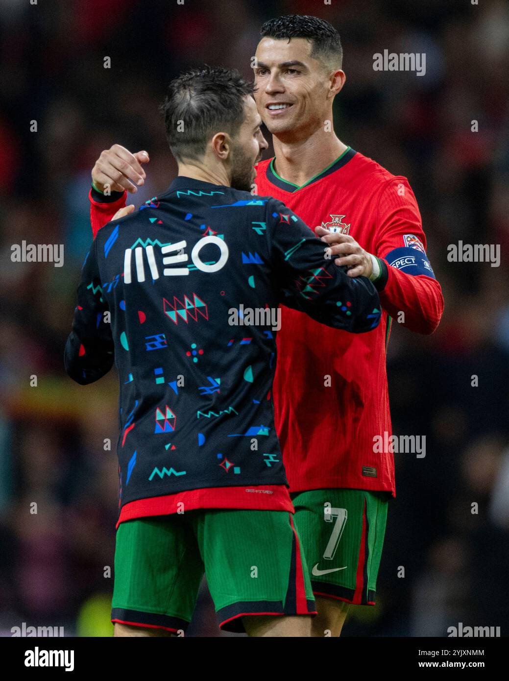 Cristiano Ronaldo of Portugal and Bernardo Silva of Portugal after the ...