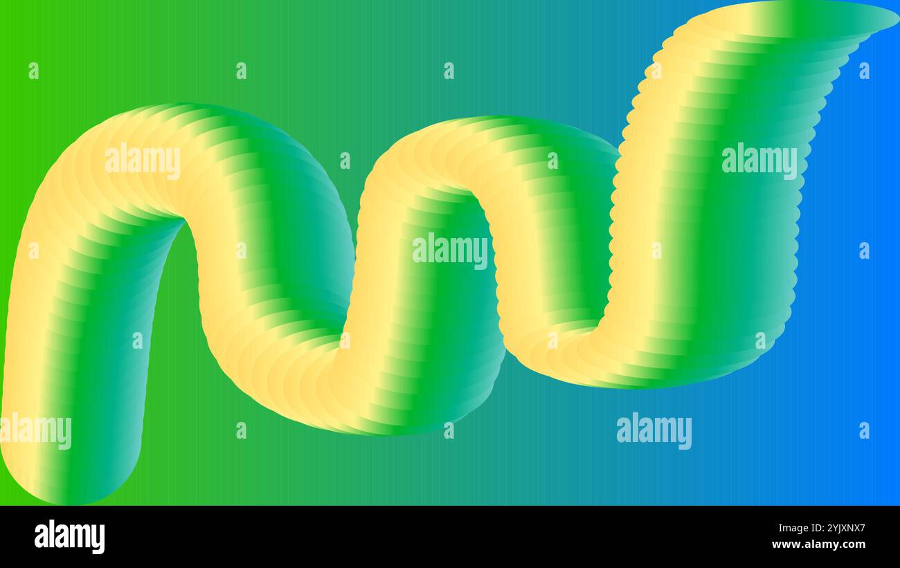 abstract background of wavy yellow green sky blue object on yellow ...