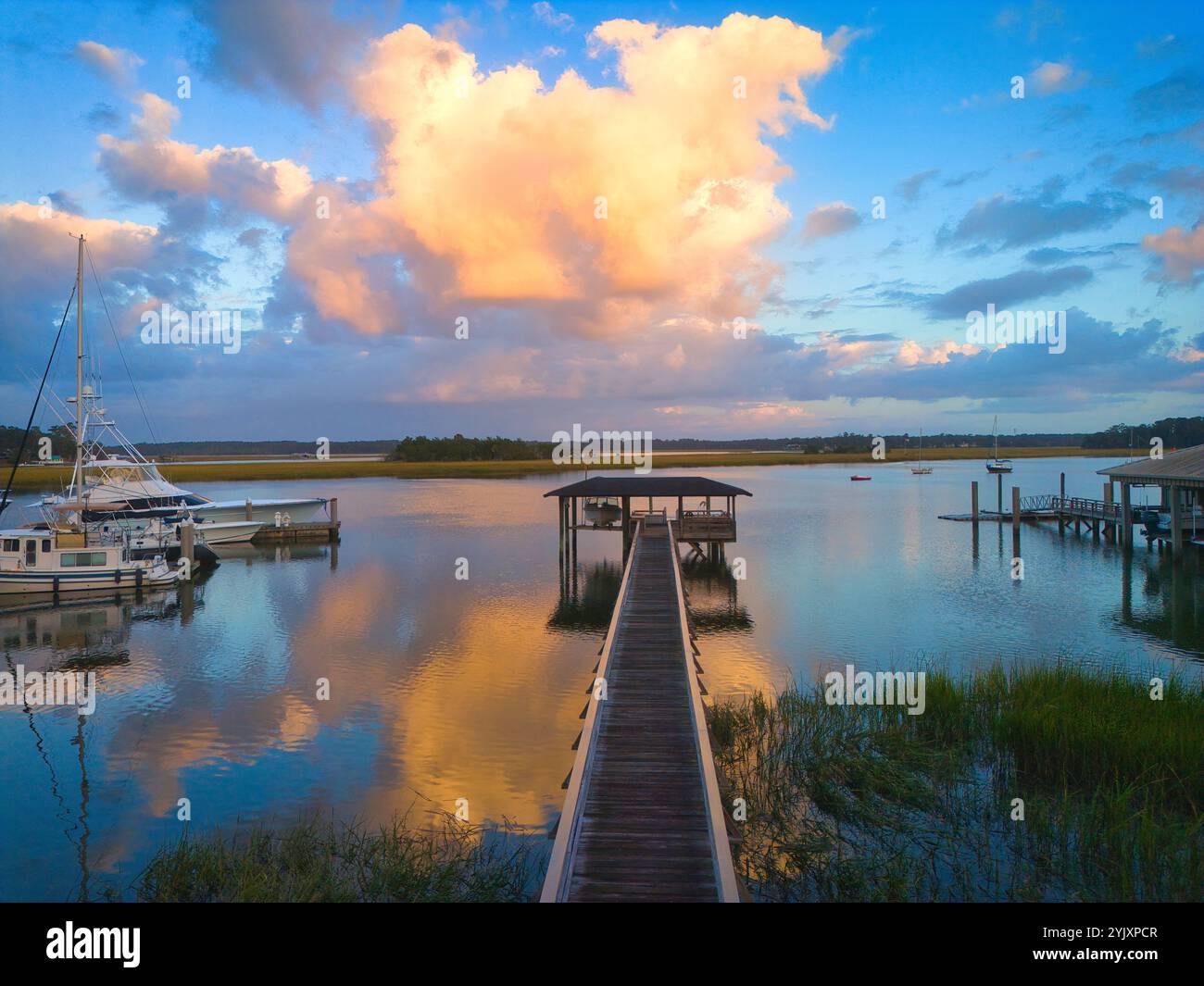Beautiful Pier at the Isle of hope in Savannah Georgia Stock Photo - Alamy