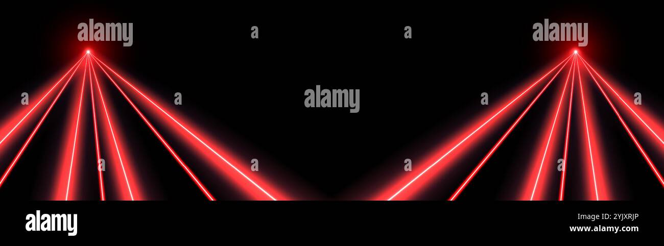 Red laser beams, concert or nightclub spotlights light effect Stock ...