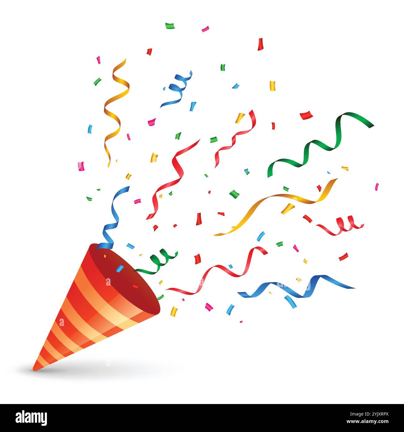 birthday cap with confetti and serpentine explosion Stock Vector Image ...