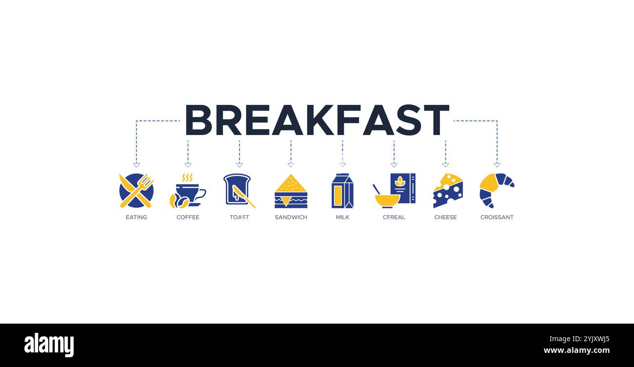 Breakfast banner web icon vector illustration concept with icon of ...