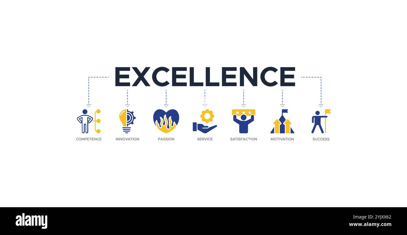 Excellence banner web icon vector illustration concept for business ...