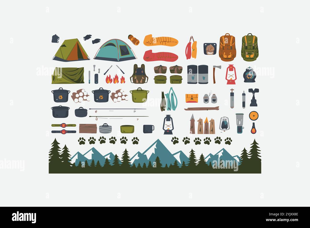Hiking camping vector vectors hi-res stock photography and images - Alamy