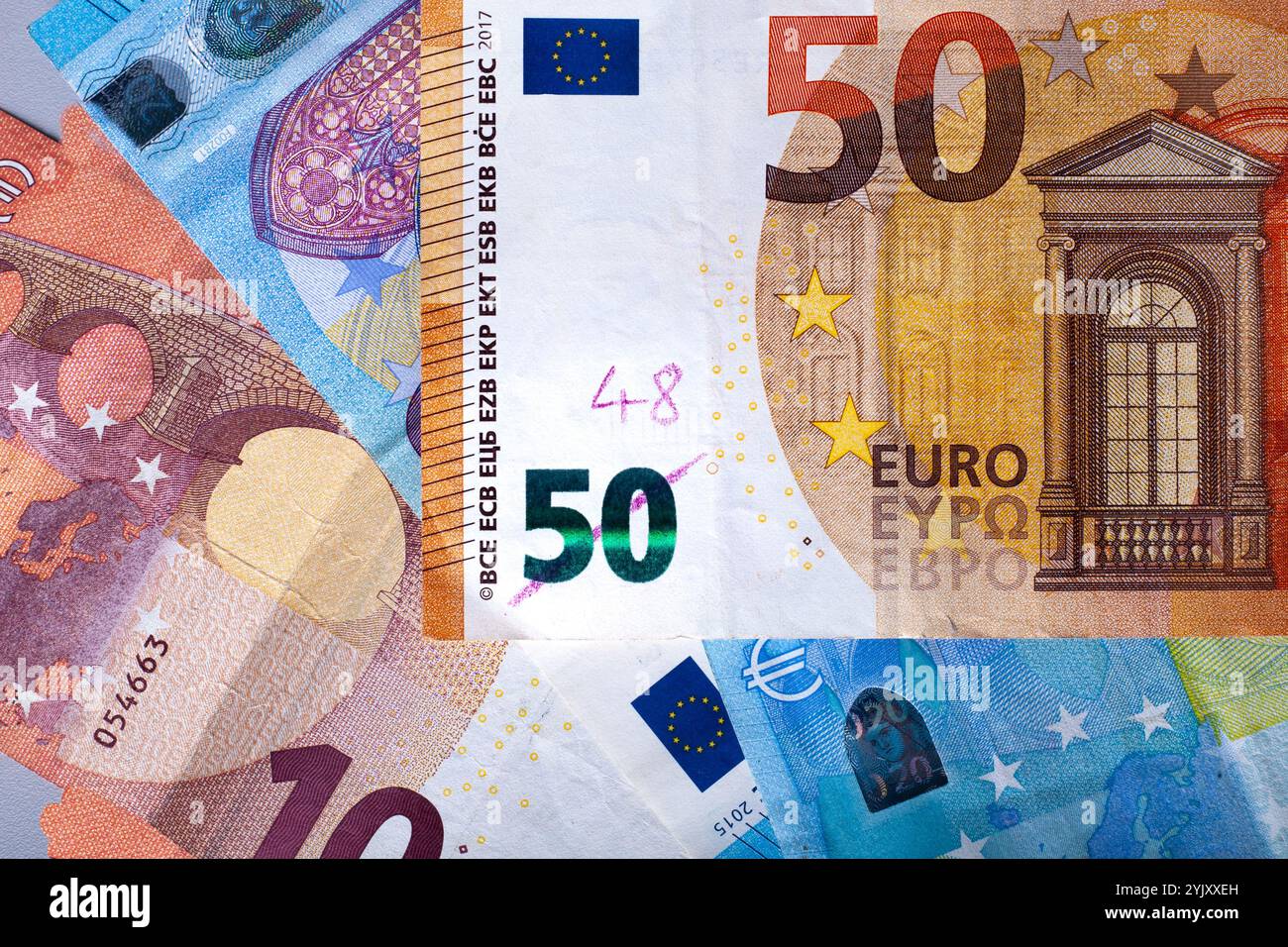 Inflation. Real Cash (50 EURO) European money with a 3% Inflation ...