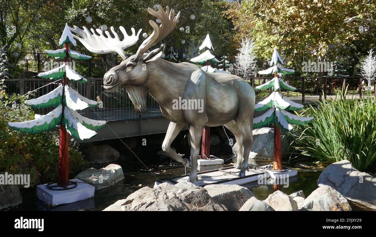 Los Angeles, California, USA 13th November 2024 Zoo Lights Moose at LA ...