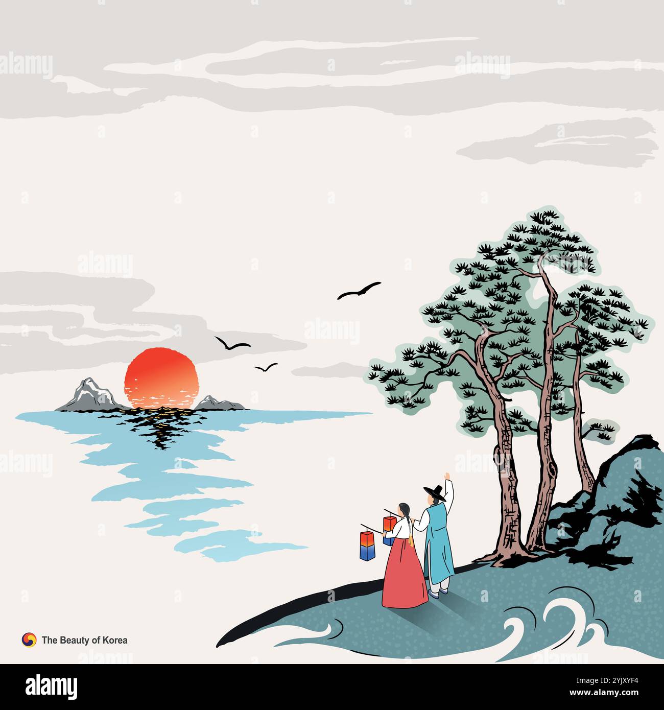 New year card sea Stock Vector Images - Alamy