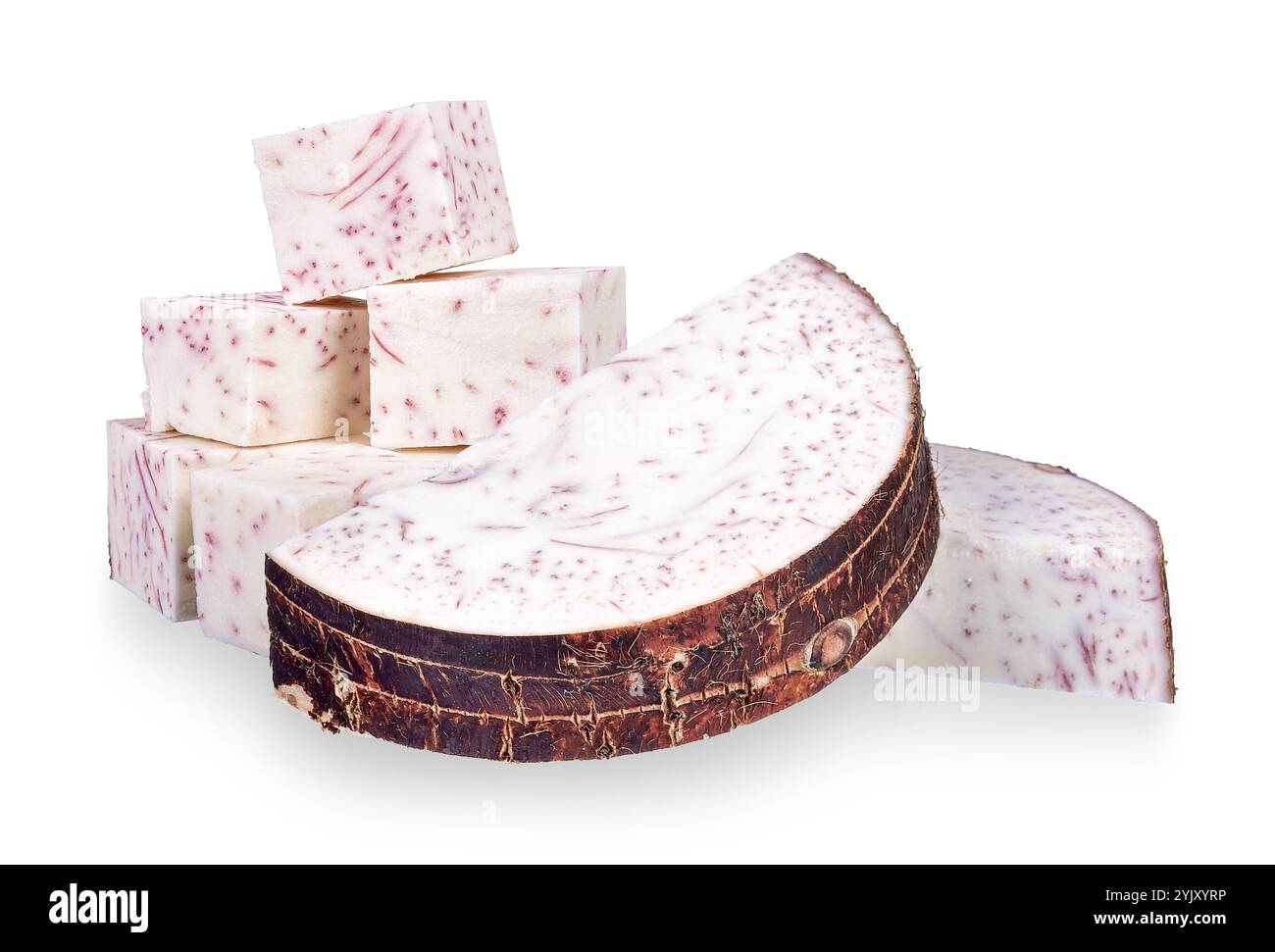 Slice of Taro isolated on white background. taro clipping path Stock ...