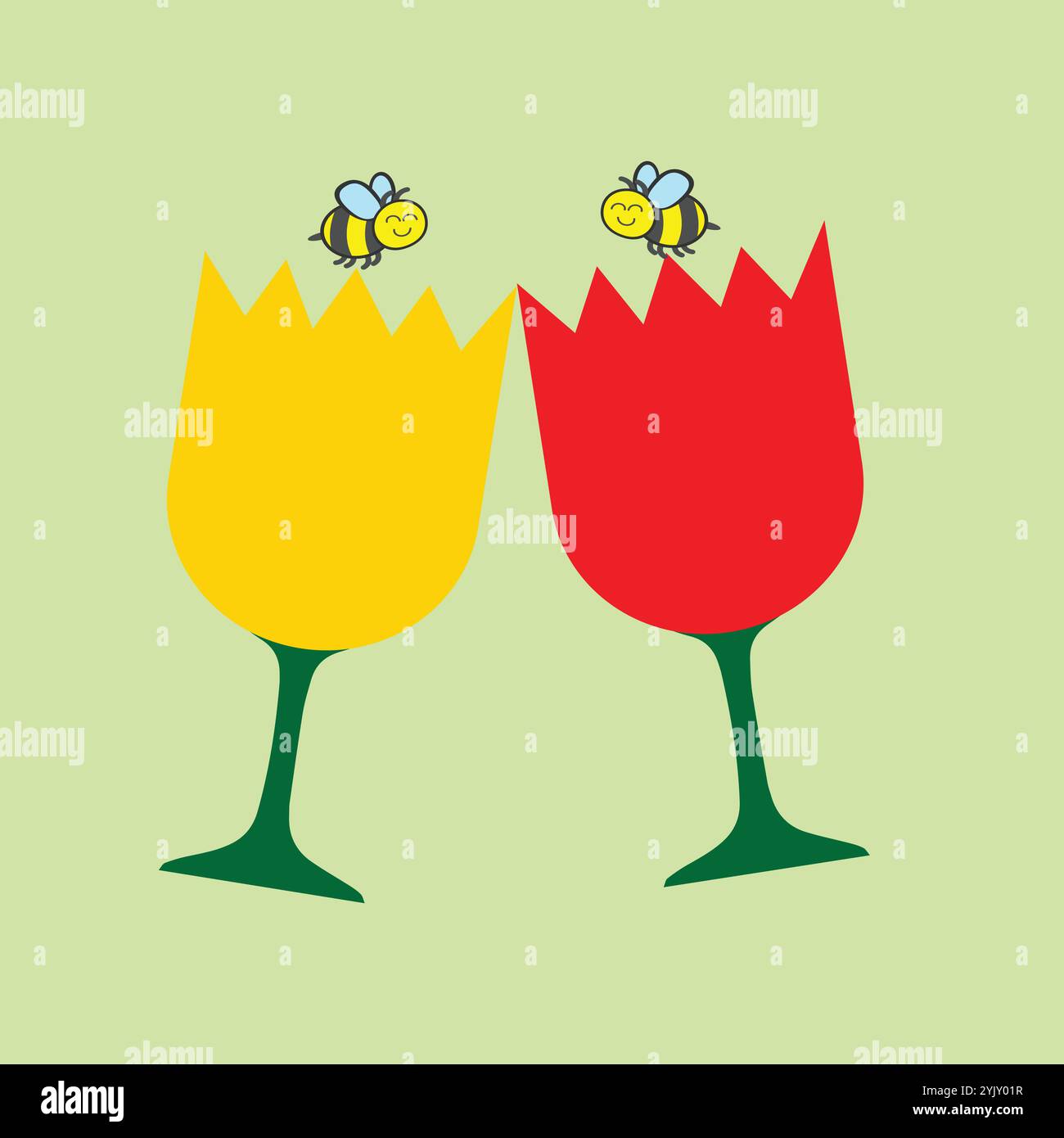 Red yellow tulip flower garden Stock Vector Images - Alamy