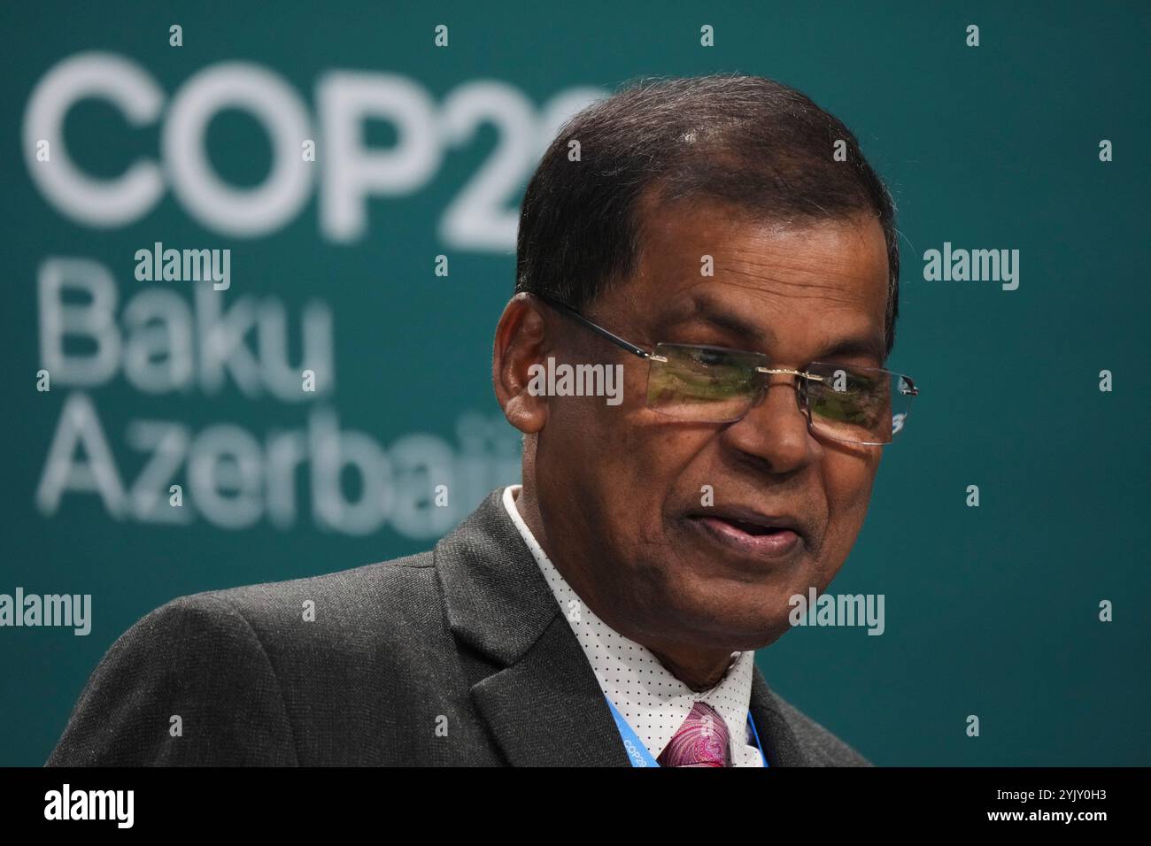 Biman Prasad, Fiji deputy prime minister, speaks during a session at ...