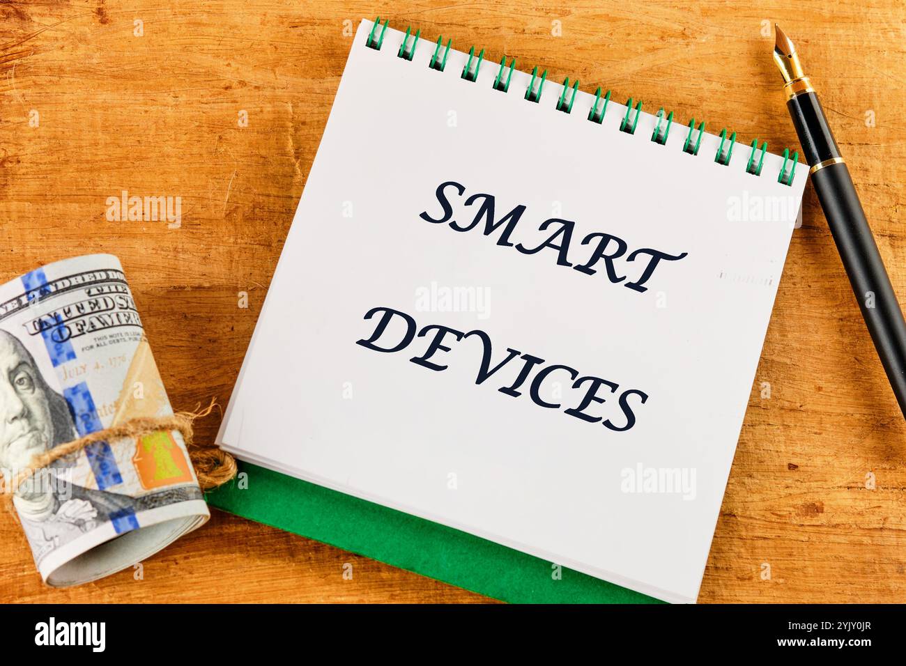 The concept of technology and development. Phrase, words, text SMART DEVICES close-up Stock ...