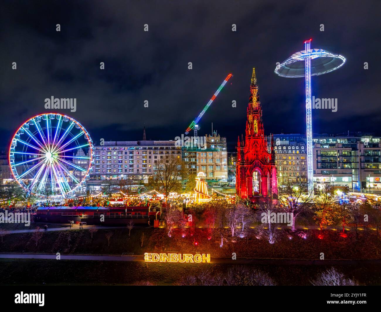 Edinburgh, Scotland, UK. 15th November, 2024. Aerial view of Edinburgh ...