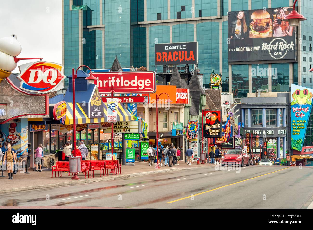 Niagara Falls, Canada - August 6, 2024: Downtown Niagara Falls streets ...