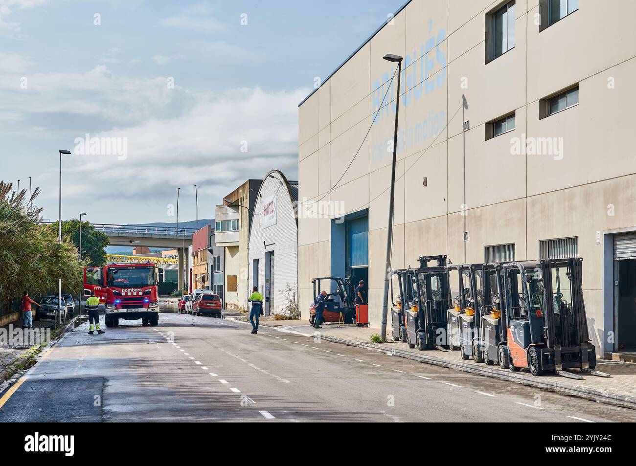 Viladecans. Spain - November 16,2024: Fire truck responding to a ...