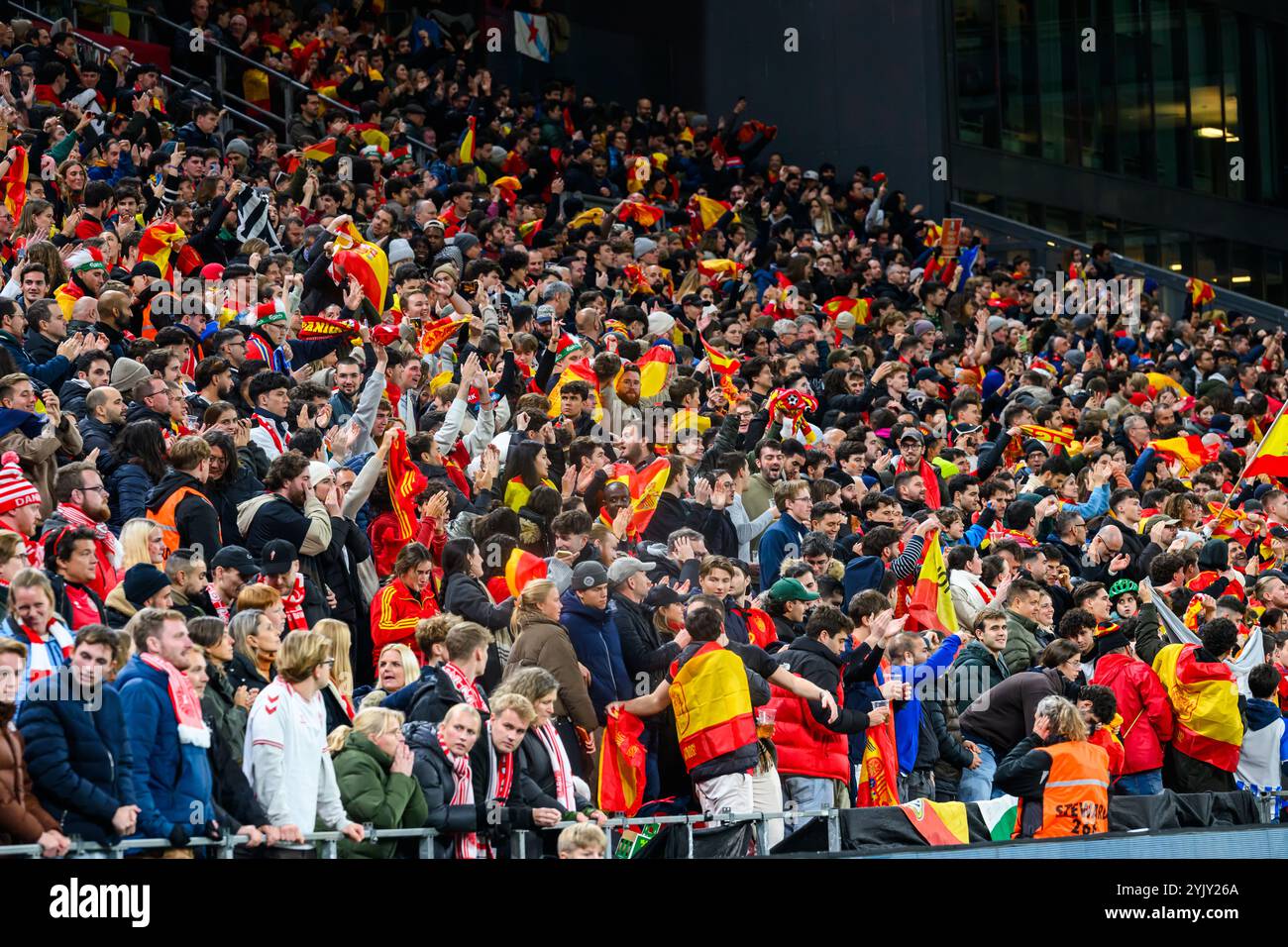 Spanske fans. Nations League: Danmark mod Spanien - 15.11.2024 ...