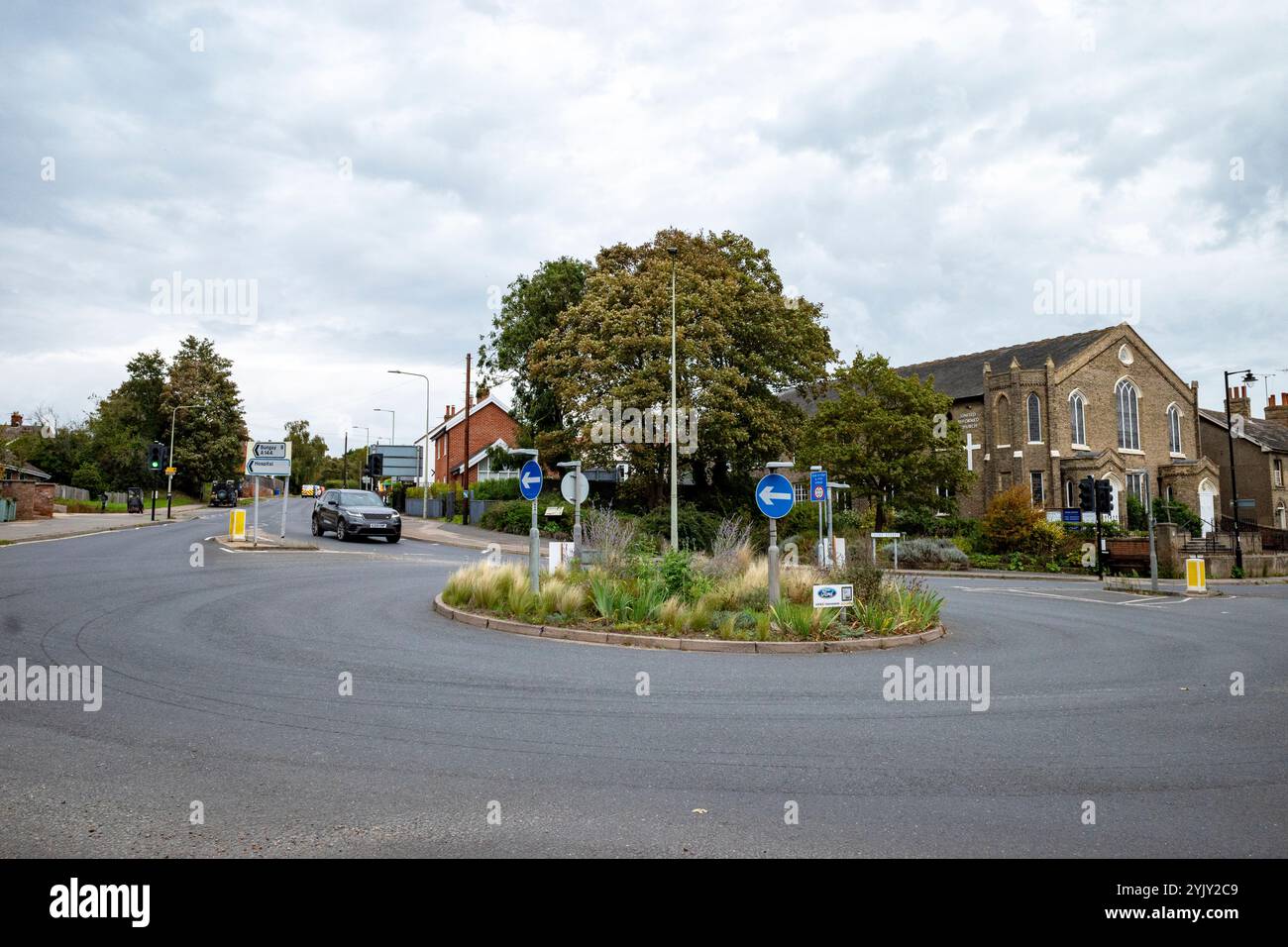 Mini roundabout Halesworth Suffolk Stock Photo - Alamy
