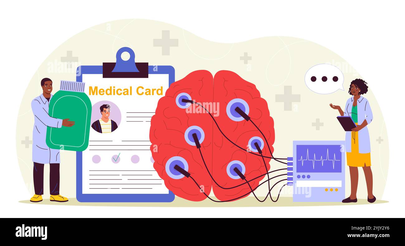 Electroencephalogram woman Stock Vector Images - Alamy