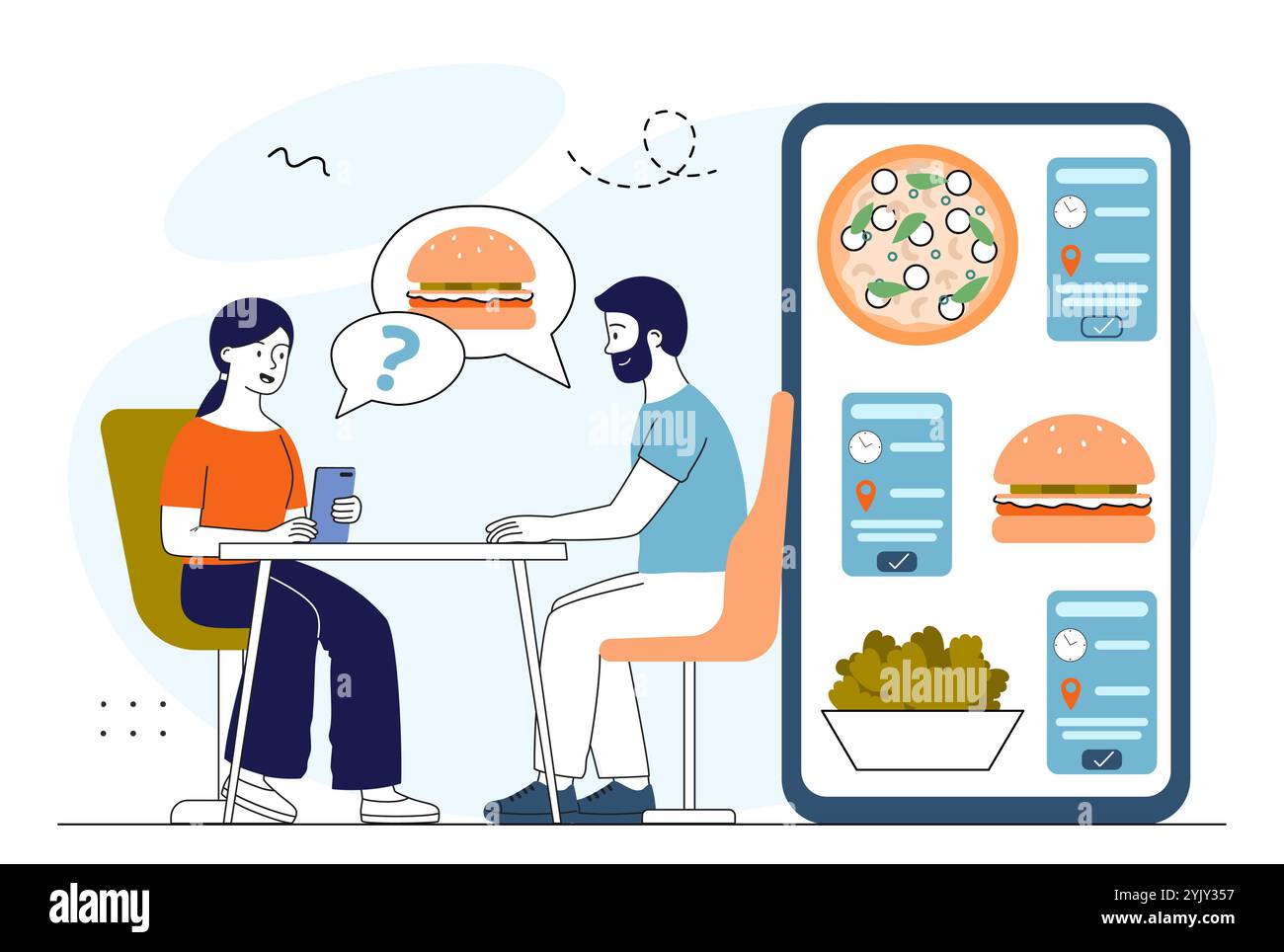 Couple eating burgers in burger bar hi-res stock photography and images ...