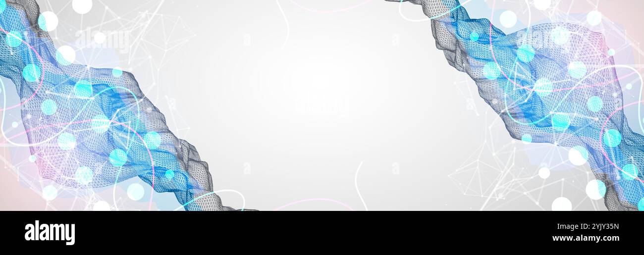 Abstract Frame Wave With Colored Spots On It And Curved Lines Plexus Effect Hand Drawn Vector