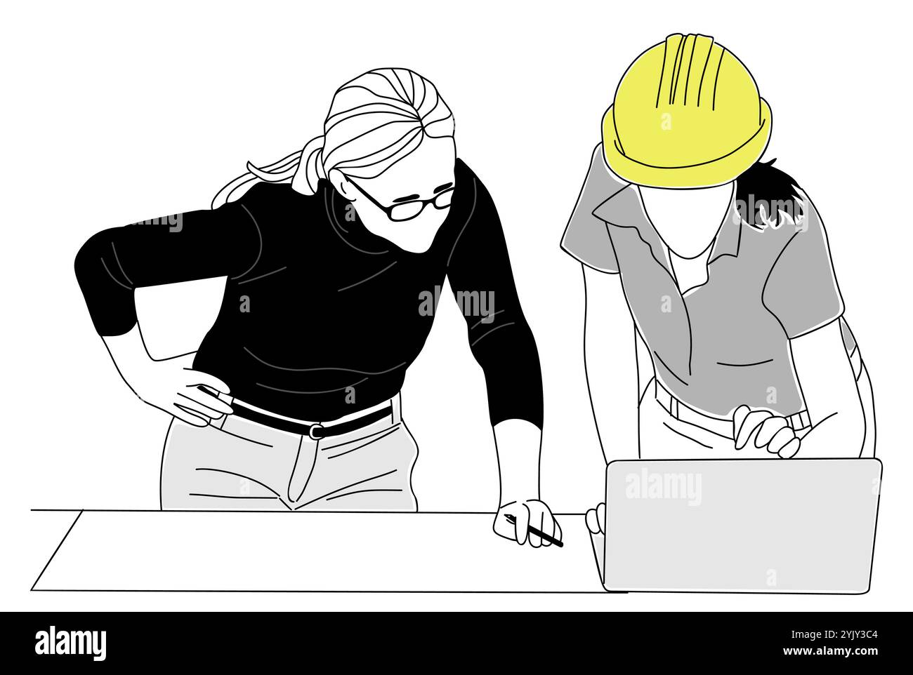 Two engineers blueprint Stock Vector Images - Alamy