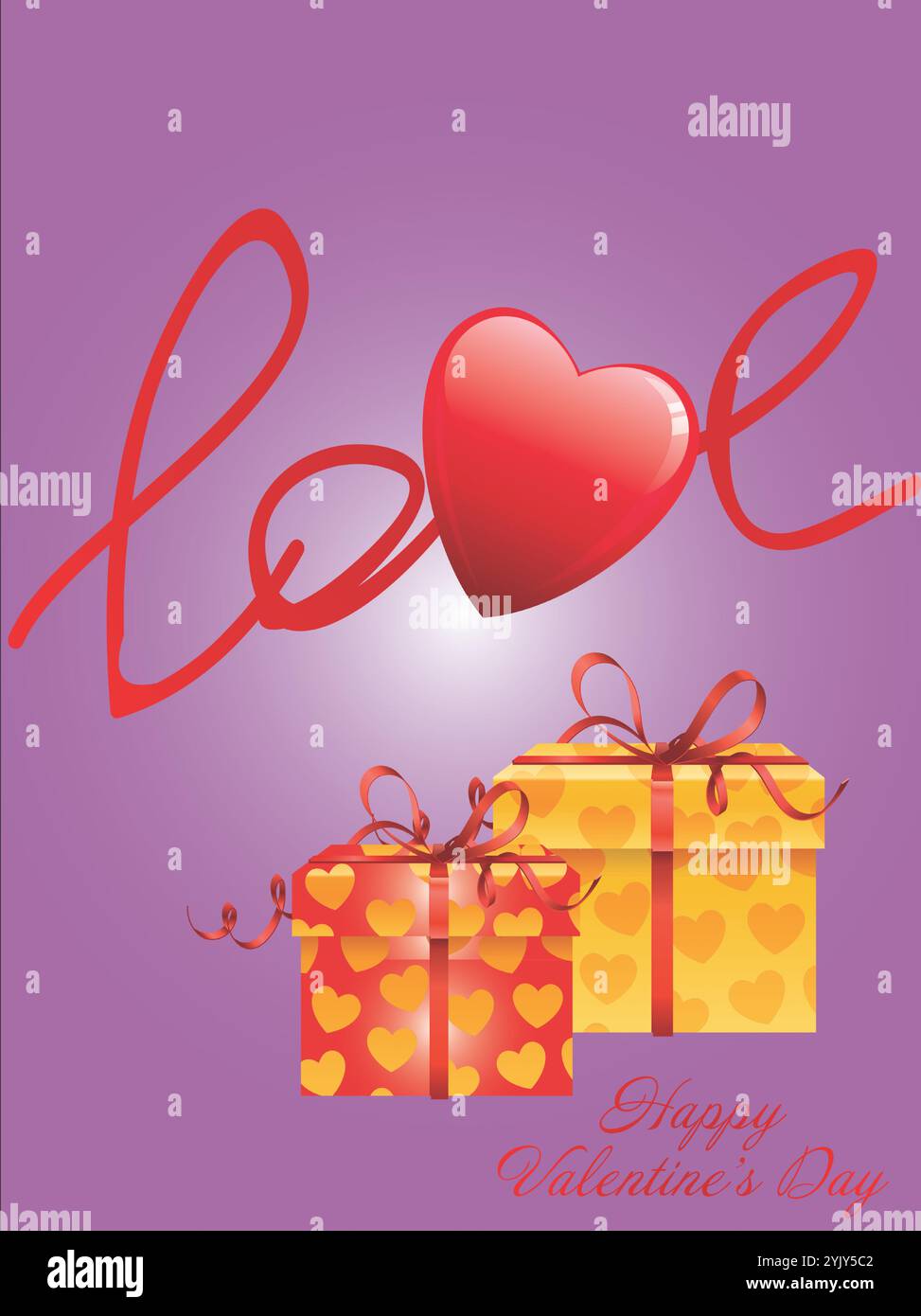 Purple background with two red boxes with hearts on them. The boxes are ...