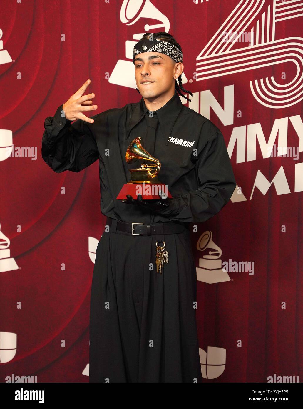 Miami, USA. 15th Oct, 2024. Trueno, winner of the Best Urban Fusion ...