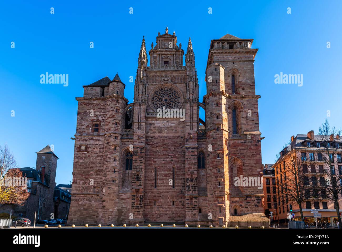 Notre Dame Cathedral of Rodez, in Aveyron, Occitanie, France Stock ...