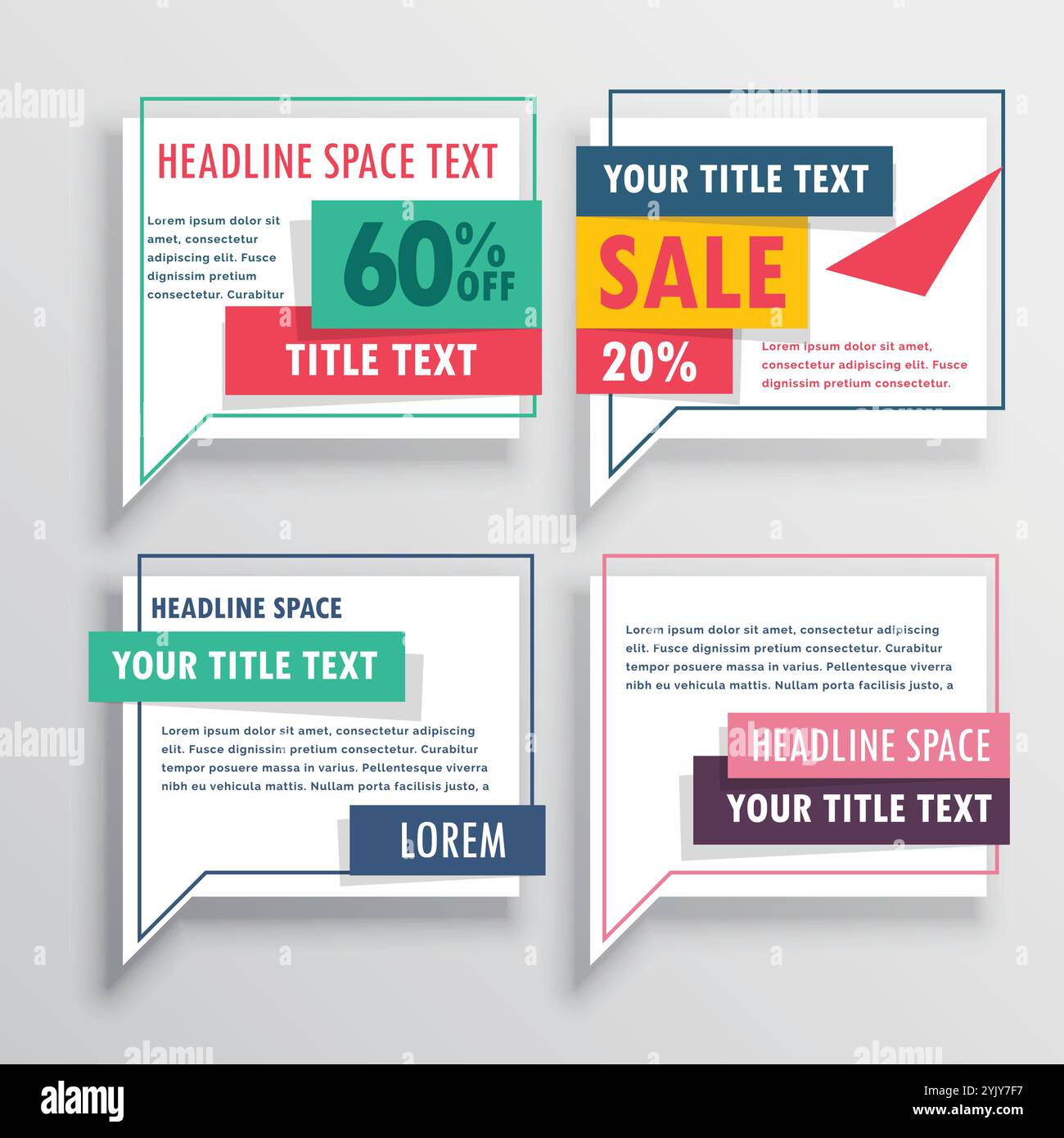 promotional sale banners collection in different styles Stock Vector ...