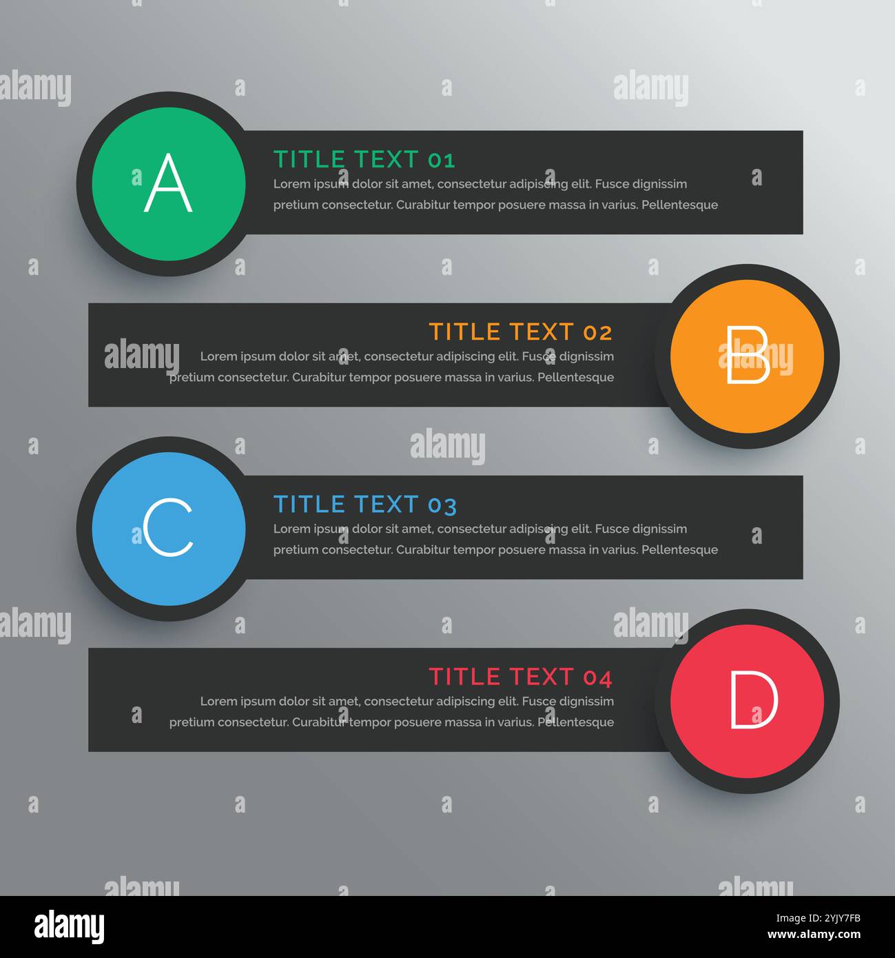 dark circular options infograph with five steps Stock Vector Image ...