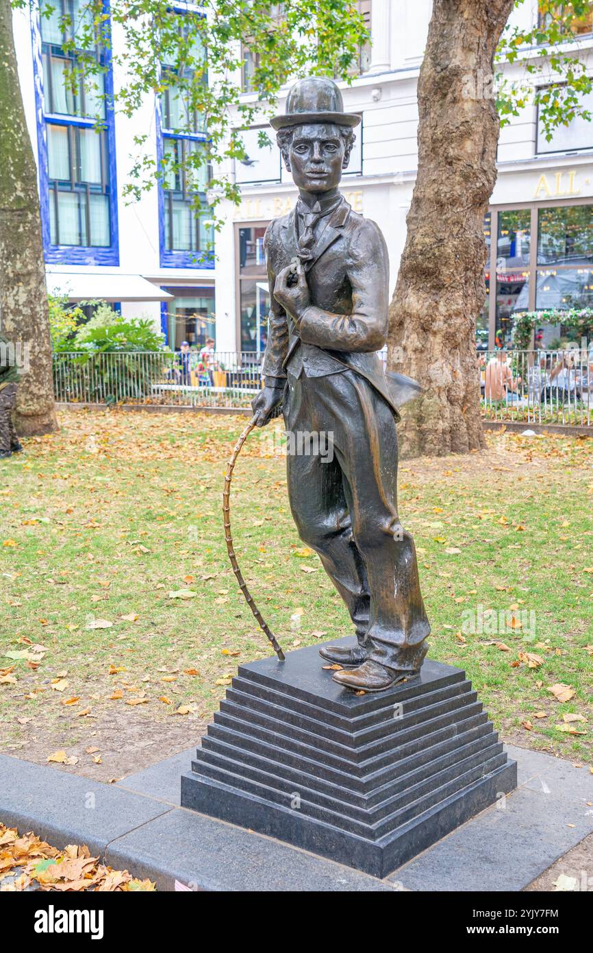 Statue in honor of Charlie Chaplin in a park in central London.UK Stock ...