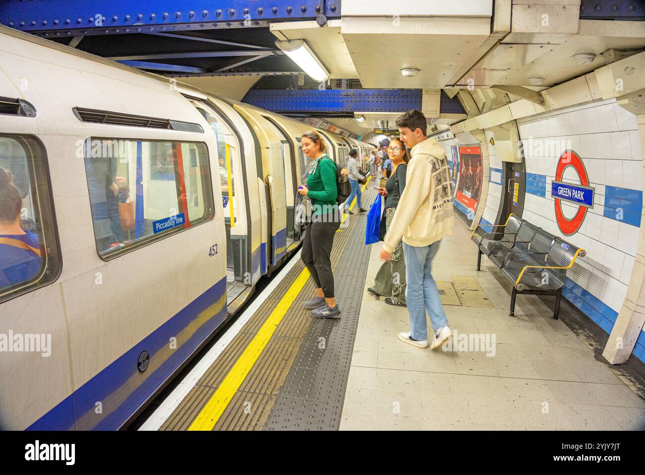 Pedestrian path to Green Park underground station in London.UK Stock ...